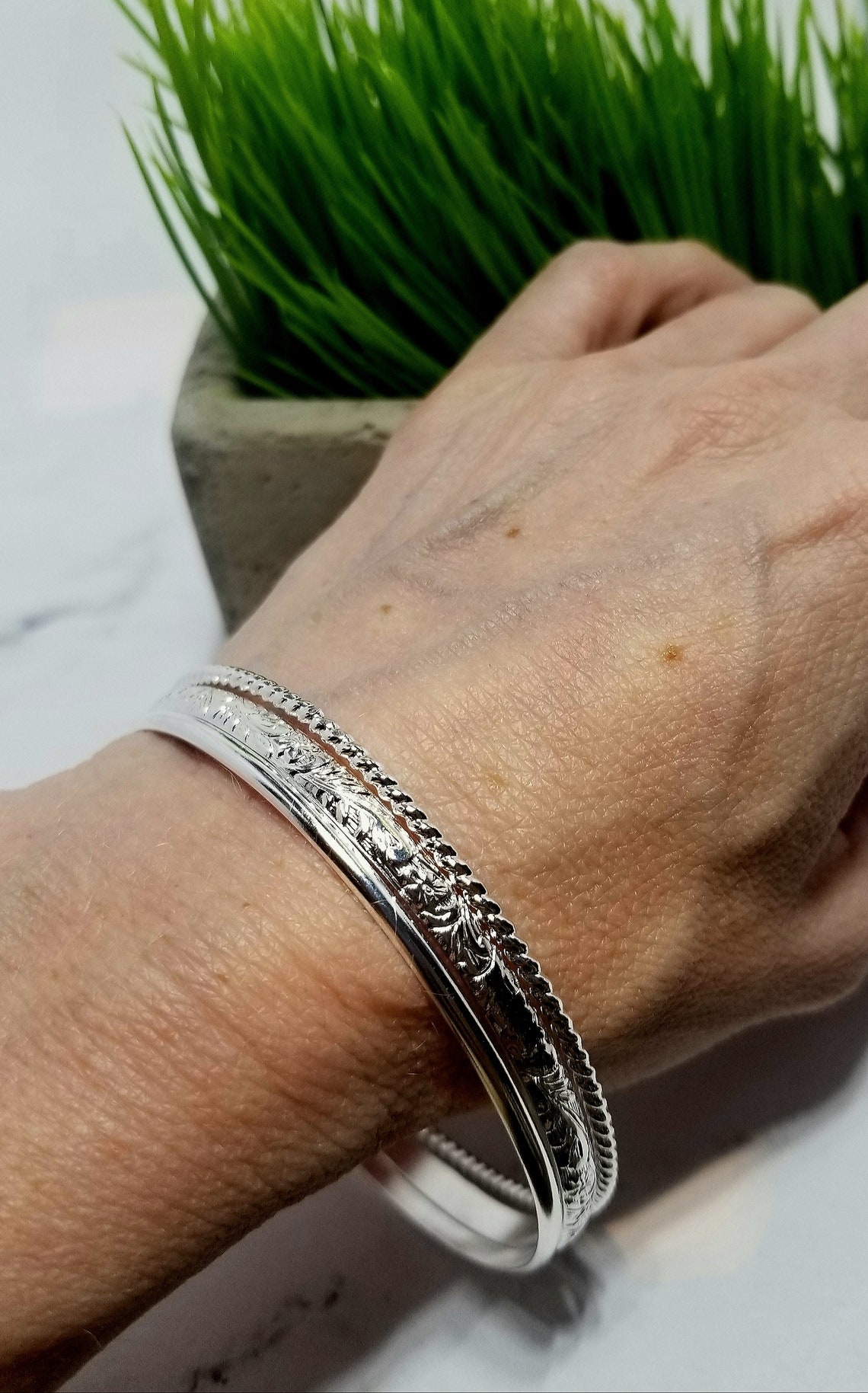 Sterling Silver Bangle Set Set of 3 Stacking Bracelets | Etsy
