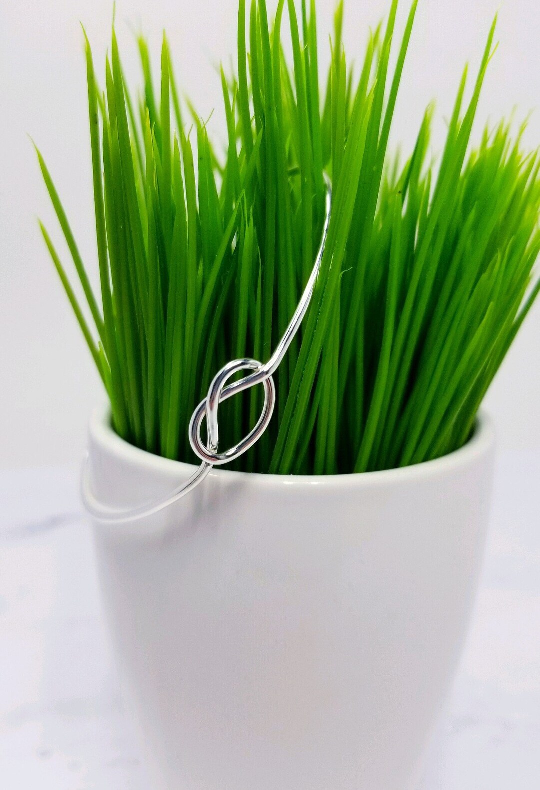 Sterling Silver Love Knot Bangle Bracelet - Etsy