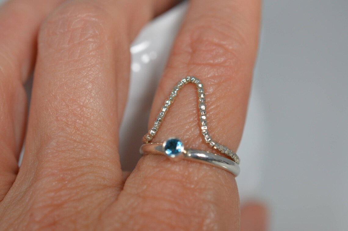 Arch Ring in Sterling Silver Starburst - Etsy