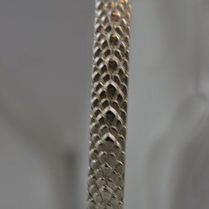 Sterling Silver Pattern Bangle - Snake Skin Pattern Bracelet - Python Bangle - Skinny Stacking ...