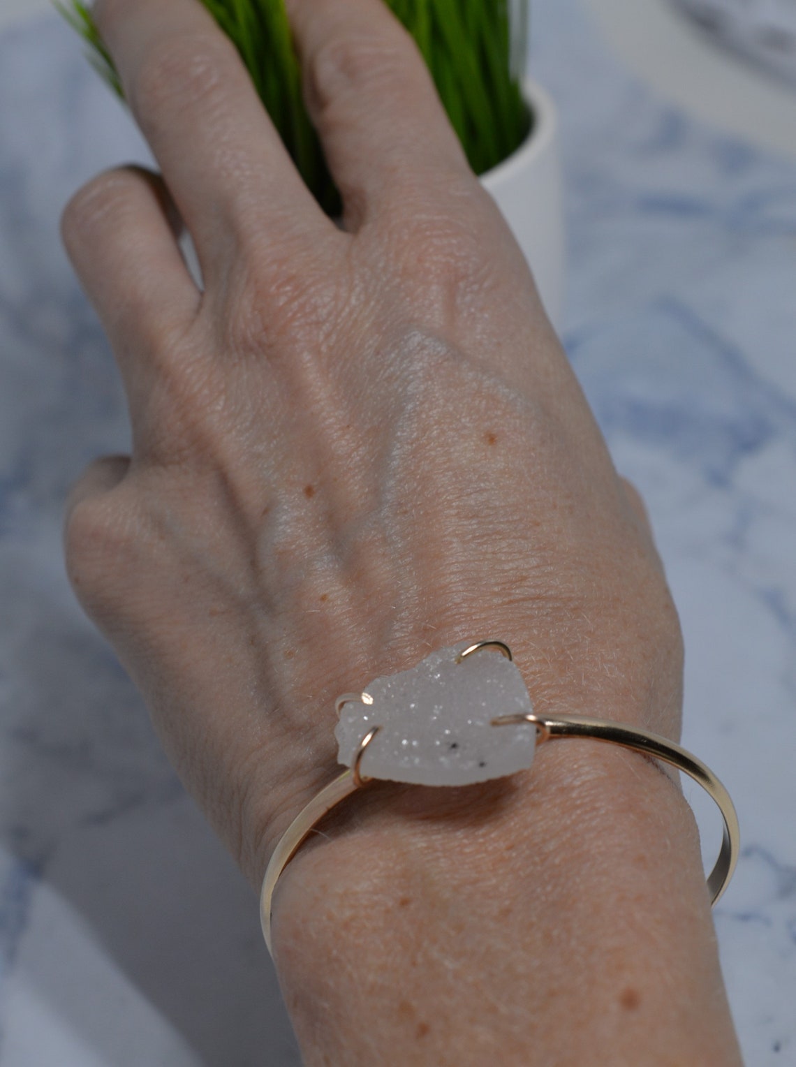 Gold Fill Druzy Cuff Bracelet Free Form Druzy Cuff Choose - Etsy