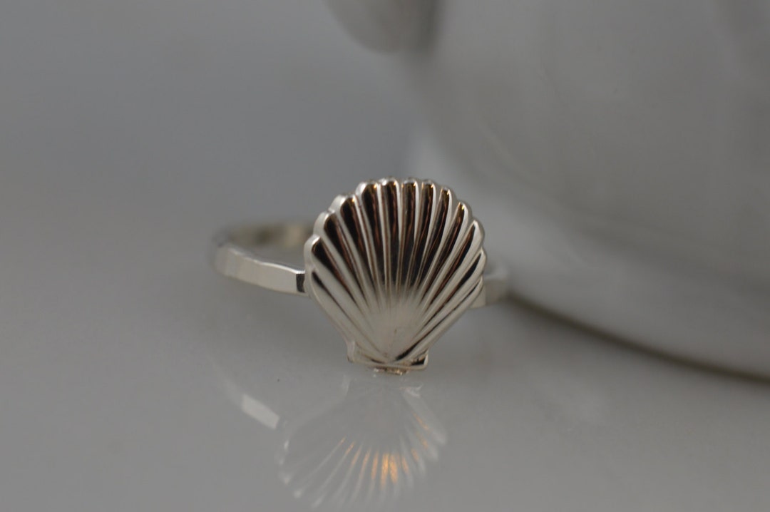 Sterling Silver Seashell Ring - Etsy