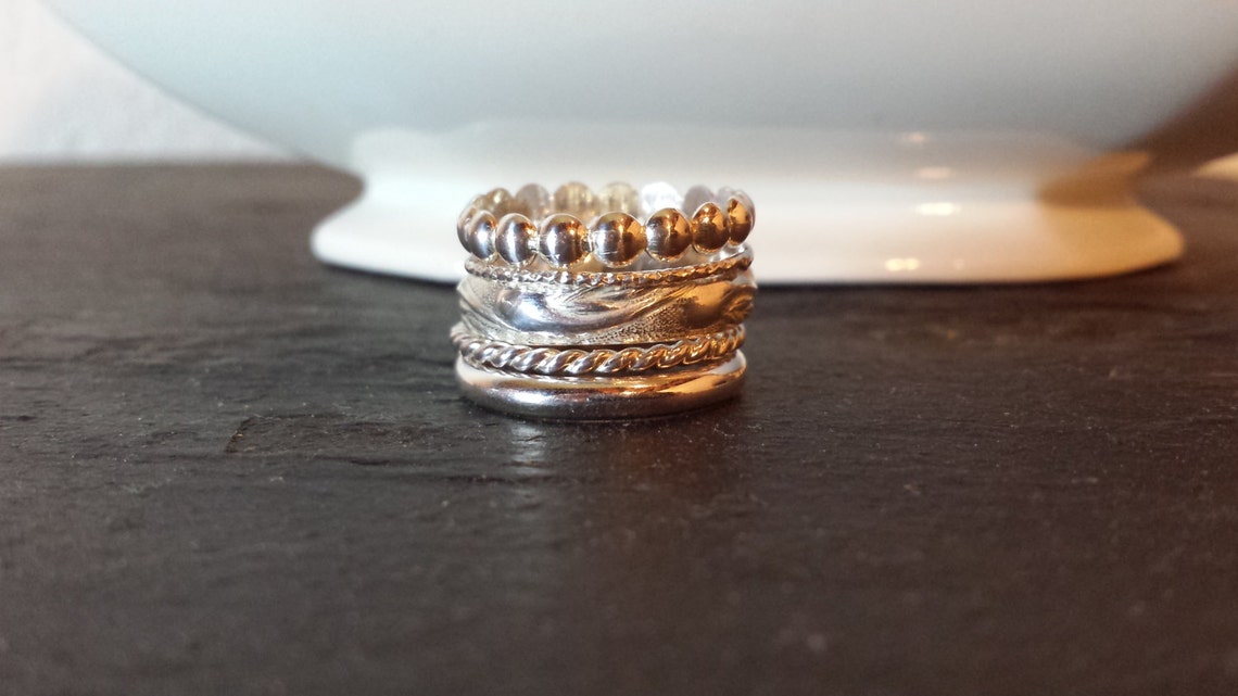 Swirl Pattern Ring Sterling Silver / 925 Stack Stacking - Etsy