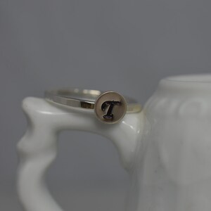 Sterling Silver Stamped Initial Ring - ONE Custom Letter Stacking Ring ...