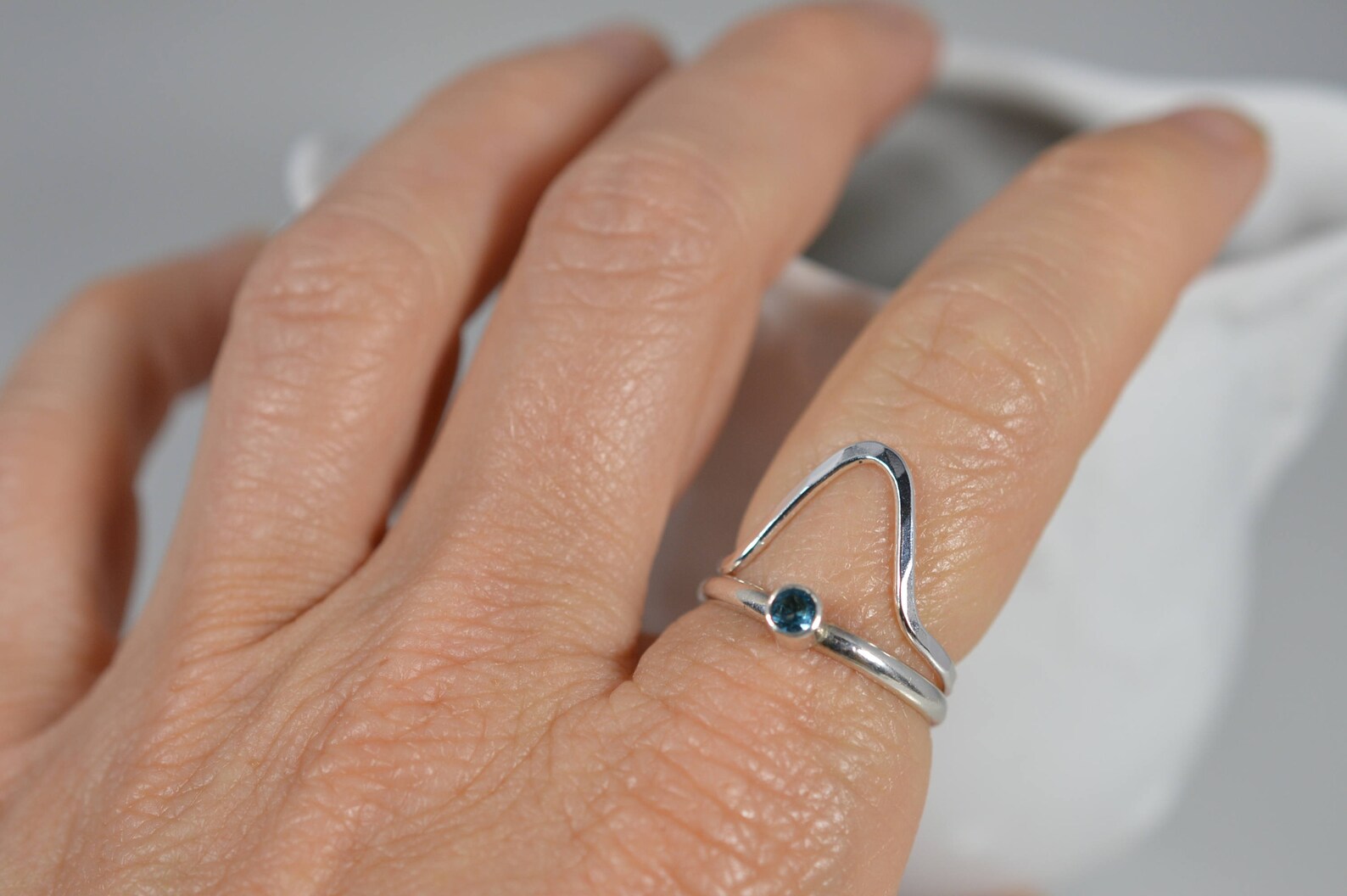 Arch Ring in Sterling Silver - Hammered Finish - Etsy