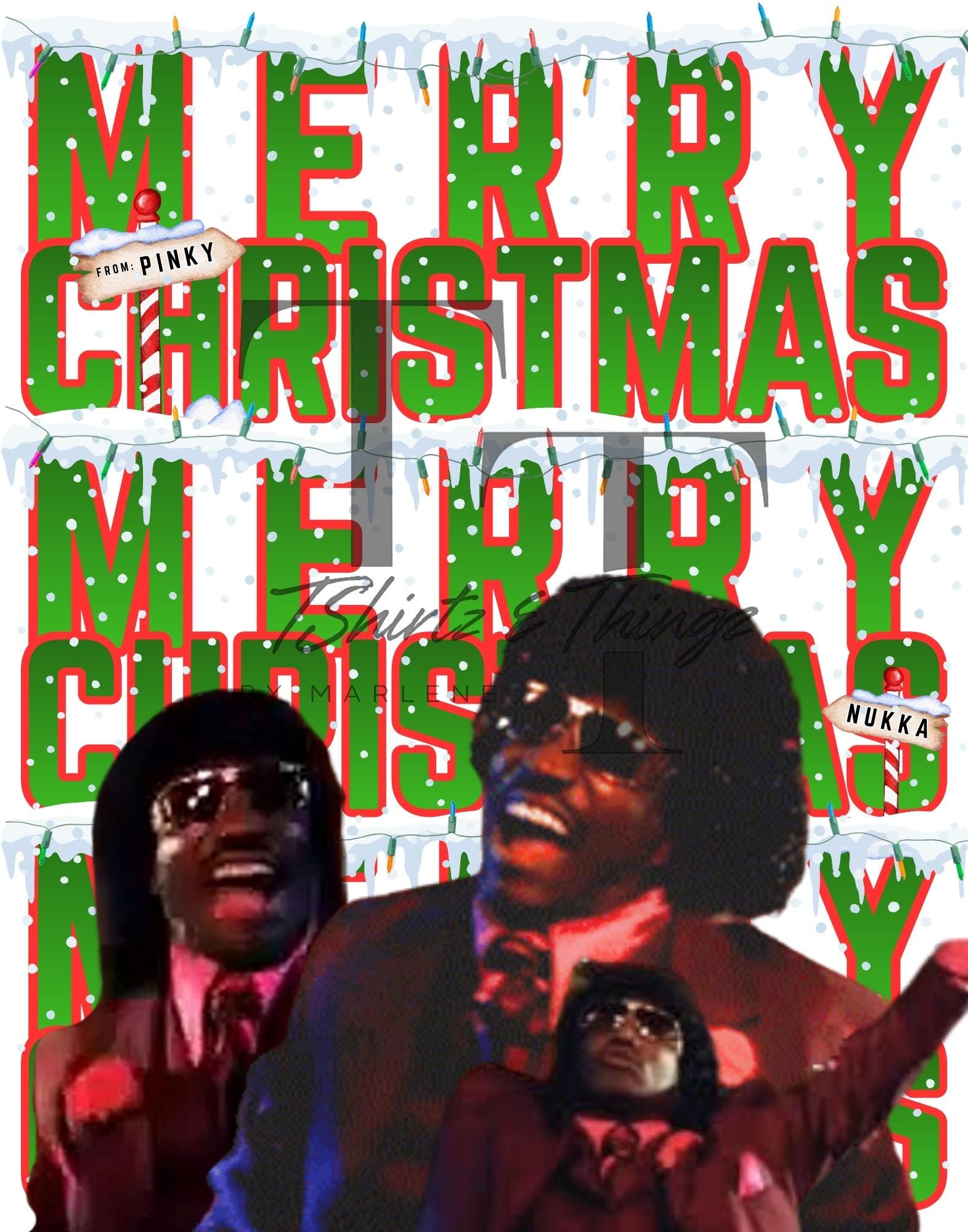 Merry Christmas Pinky Design, Funny Christmas PNG, Hood Santa Parody ...