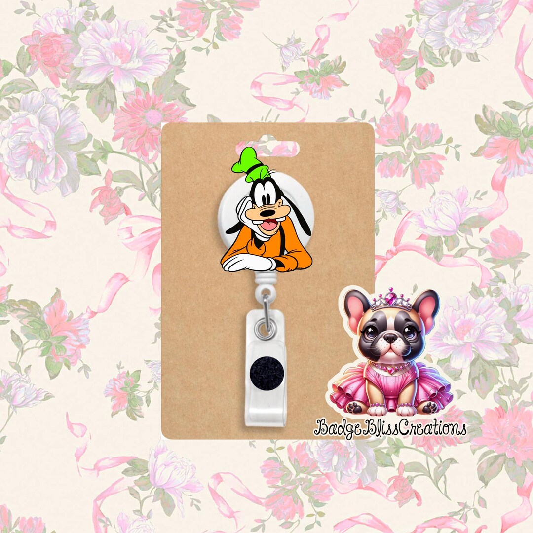 Goofy Handmade Retractable Badge Reel: Nurse Teacher ID Clip - Etsy
