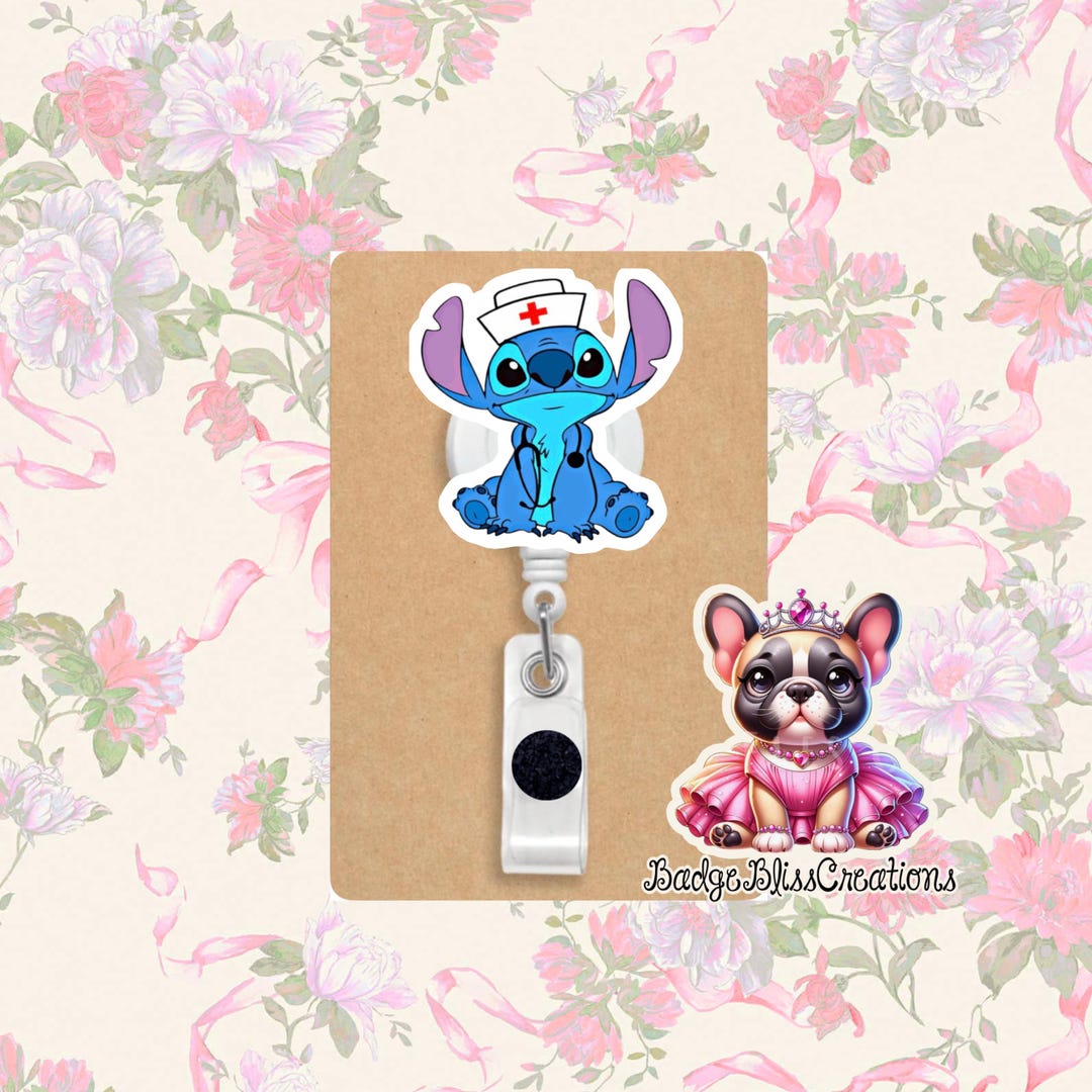Stitch Nurse Retractable Badge Reel - Etsy