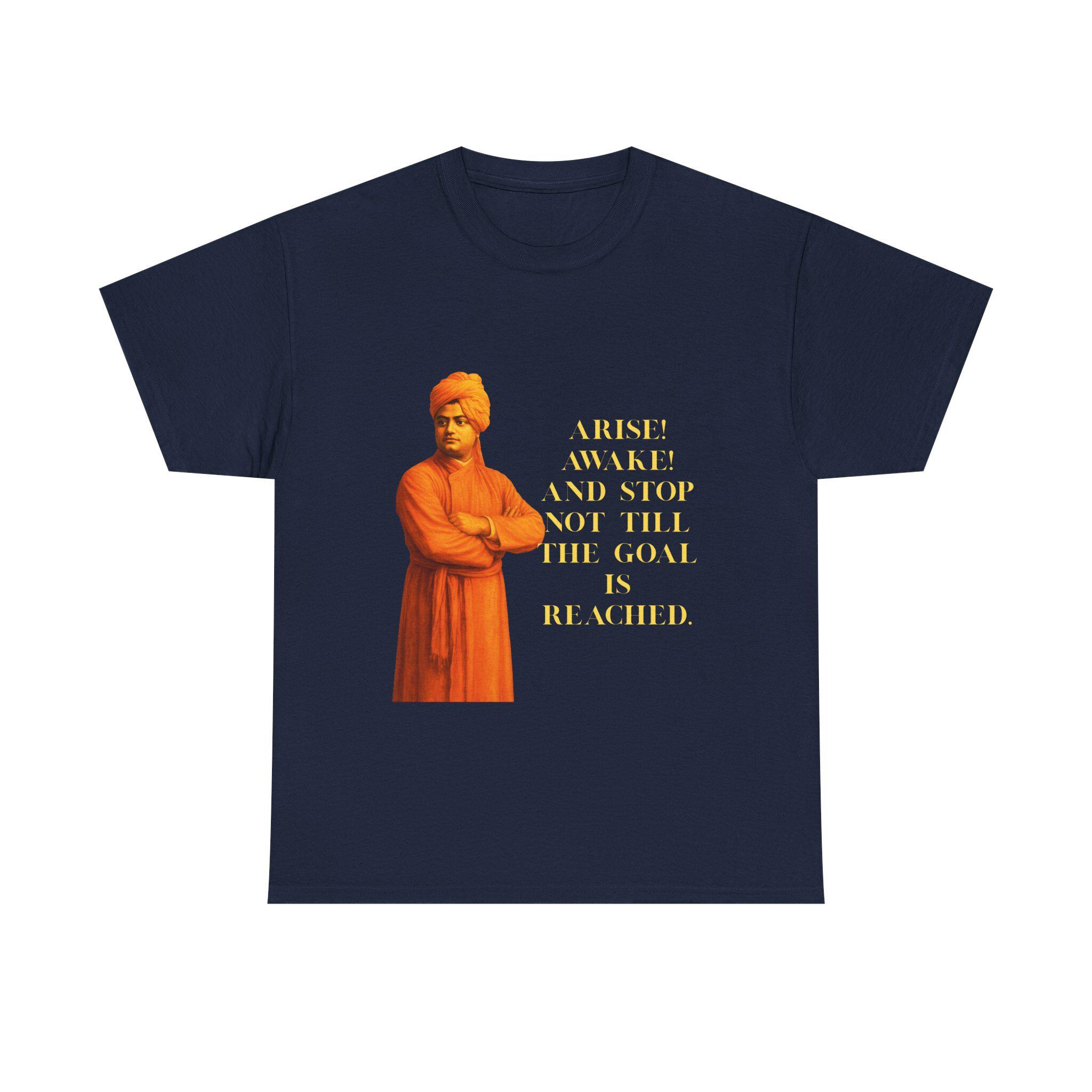 Swami Vivekananda Illustration Arise Awake Quote Tee | Inspirational ...