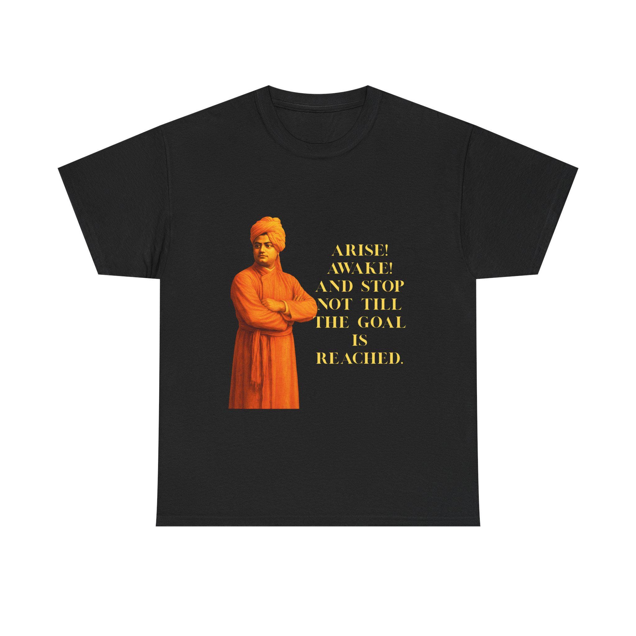 Swami Vivekananda Illustration Arise Awake Quote Tee | Inspirational ...