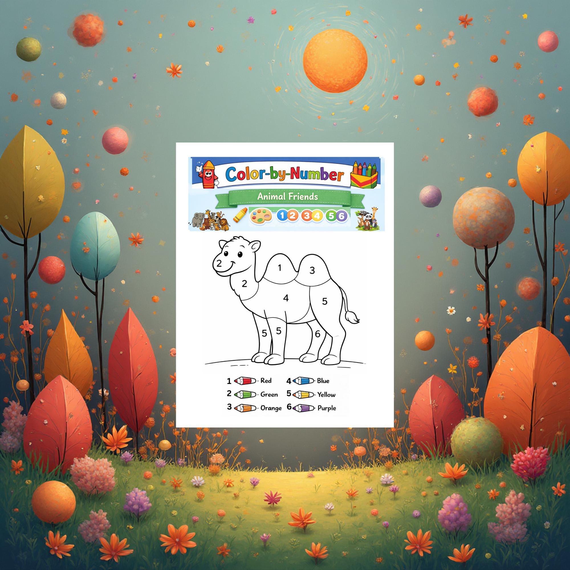 Color by Number Animals | Preschool Counting Coloring Book | 50 ...