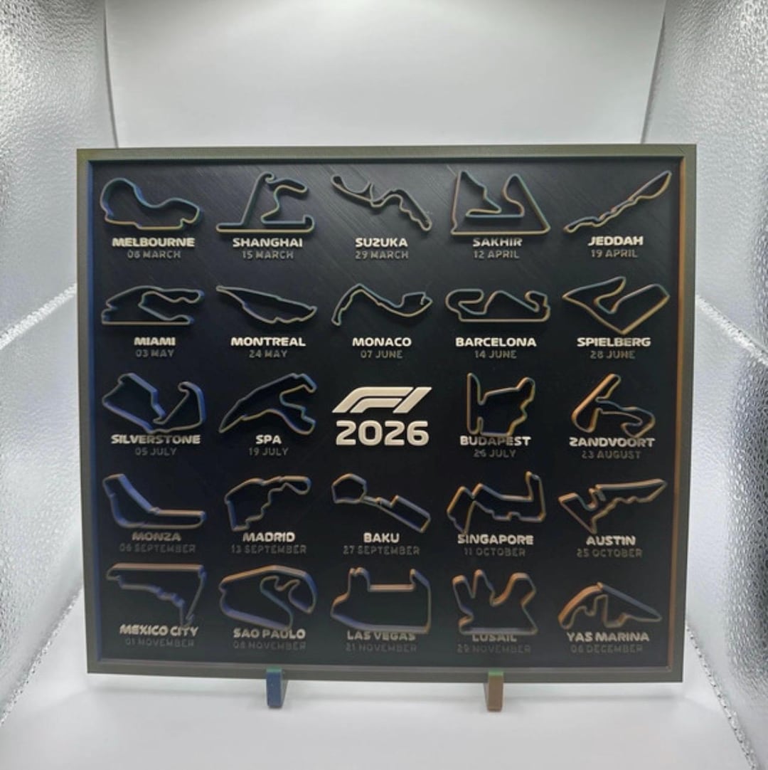 2026 Formula 1 Calendar F1 - Etsy UK