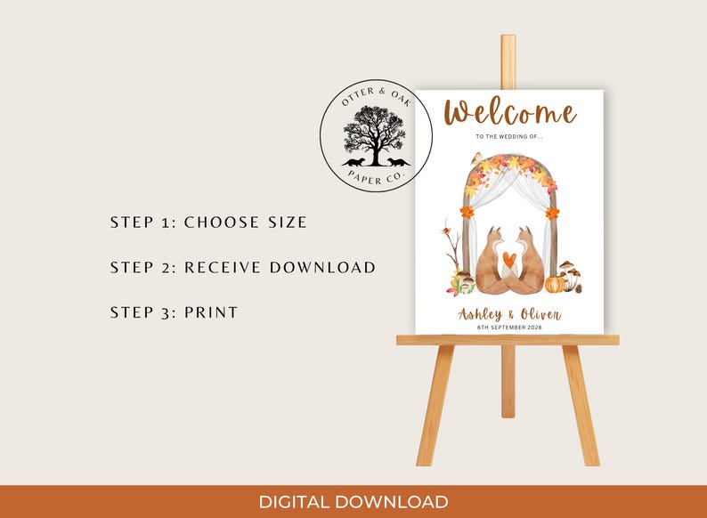 Forever Foxes Wedding Welcome Sign | Rustic Woodland Decor | Autumn ...