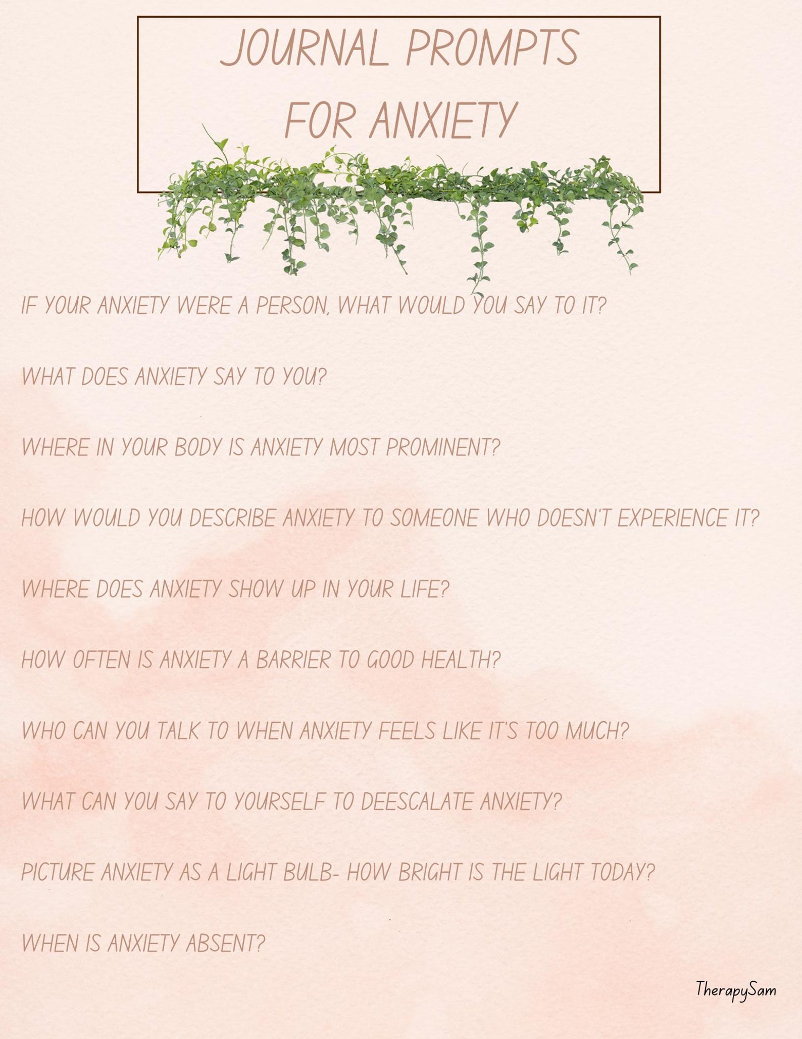 Journal Prompts for Anxiety - Etsy