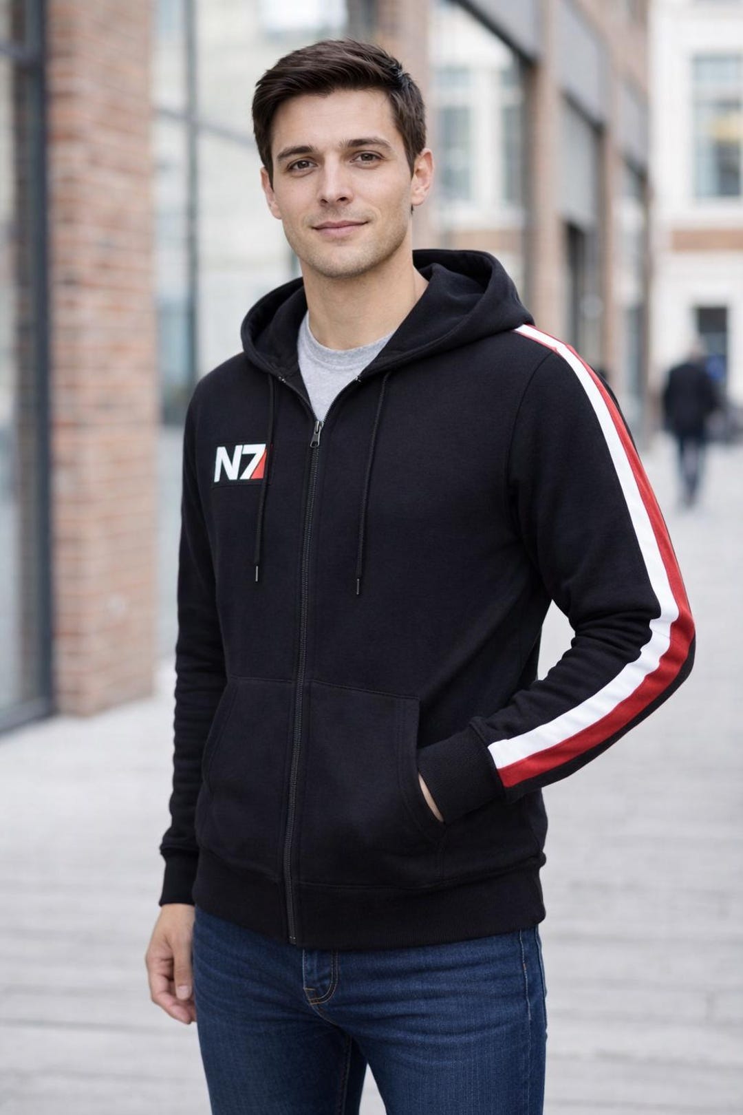Mass Effect N7 Handmade Hoodie | Embroidered Cosplay Jacket - Etsy