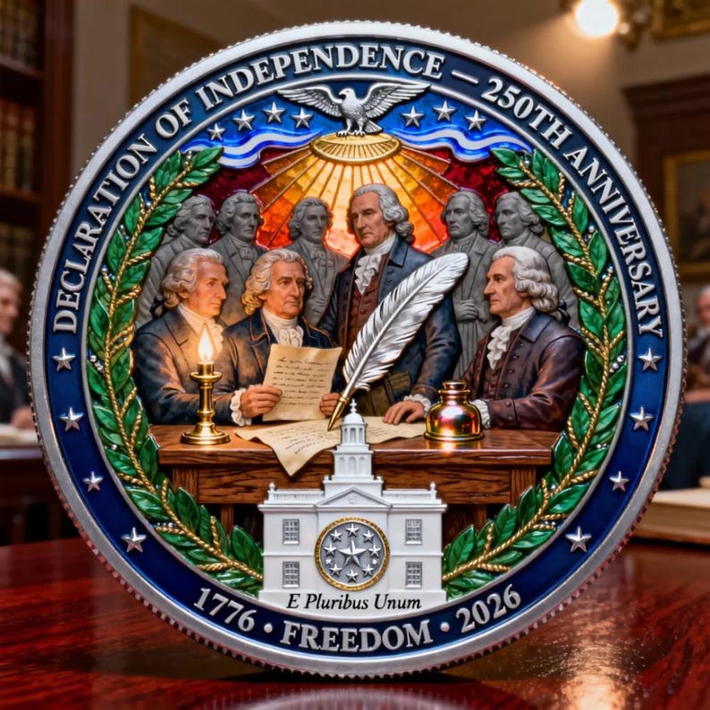 Declaration of Independence 250th Anniversary Commemorative Coin - Etsy