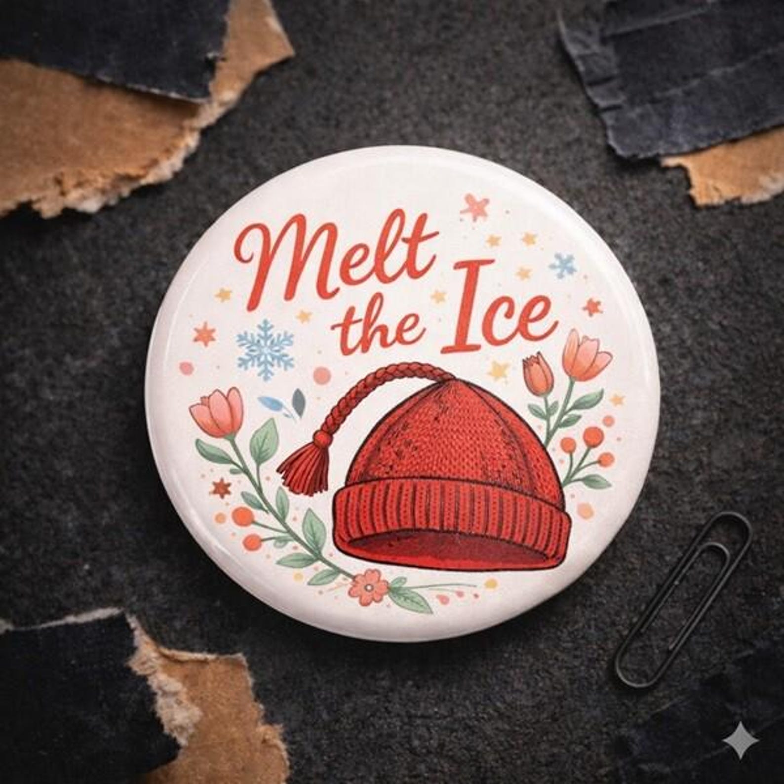 Melt the ICE Red Resistance Hat Button, Red Resist Beanie Minneapolis ...