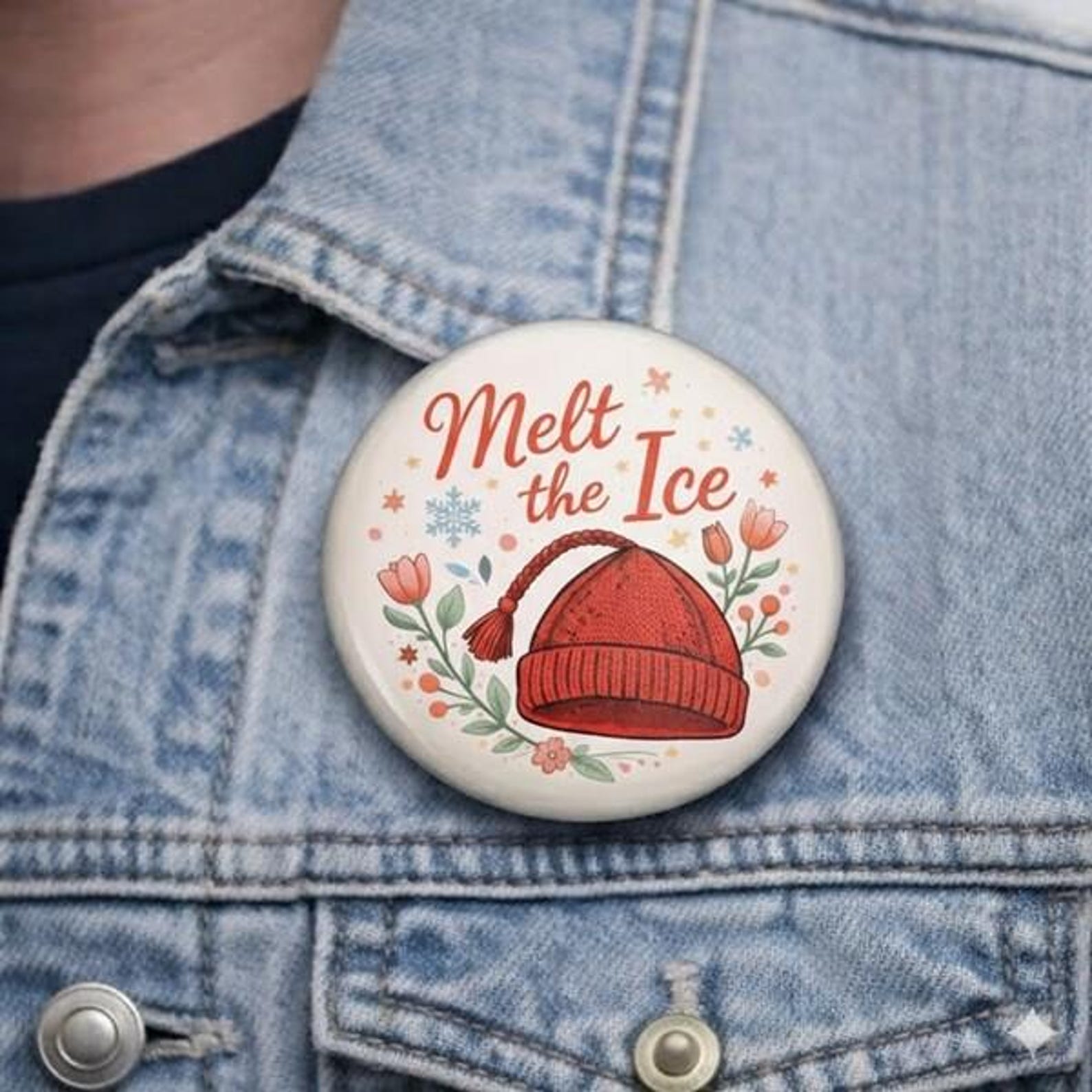 Melt the ICE Red Resistance Hat Button, Red Resist Beanie Minneapolis ...