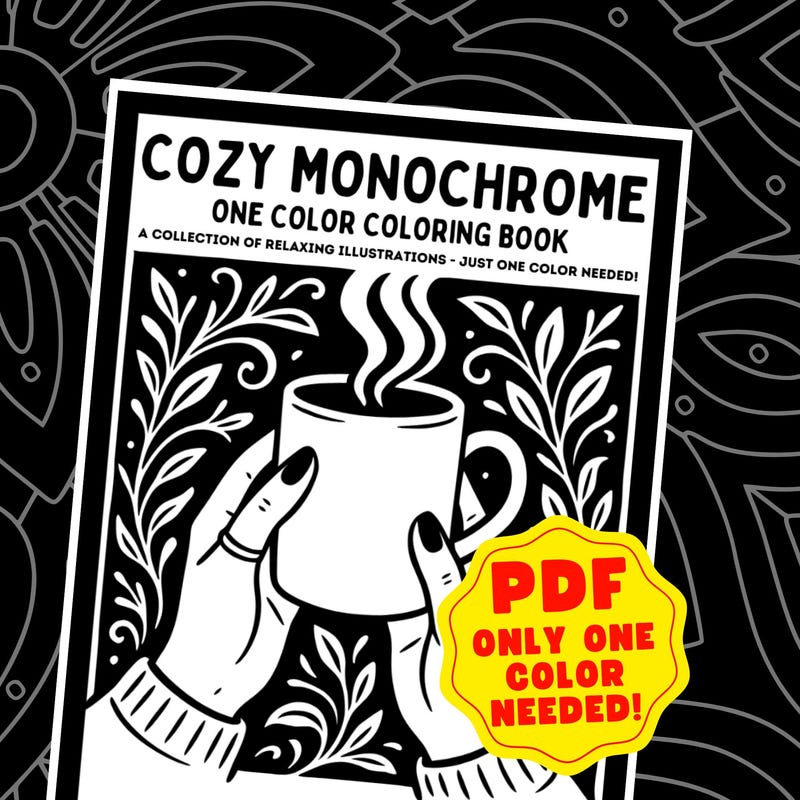 One Color Coloring Book - Etsy