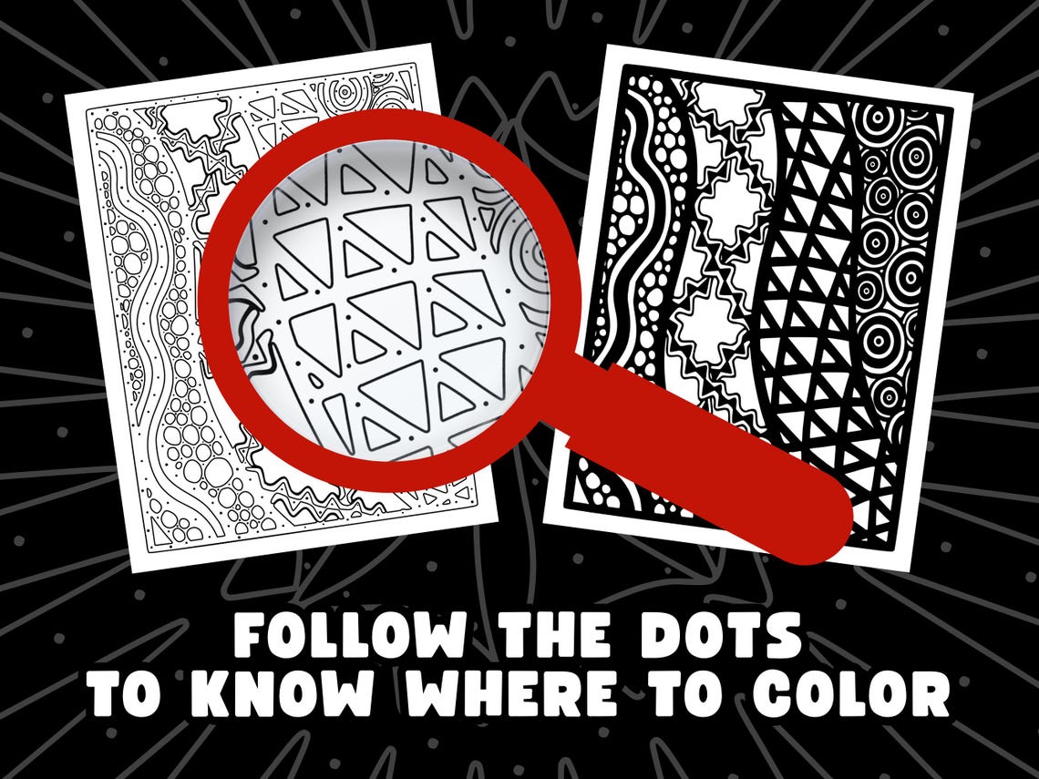 Mindful Patterns Monochrome Coloring Book Pages, 40 One Color Pattern ...