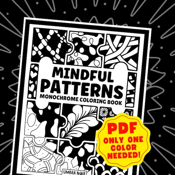 Monochrome coloring book - Etsy France