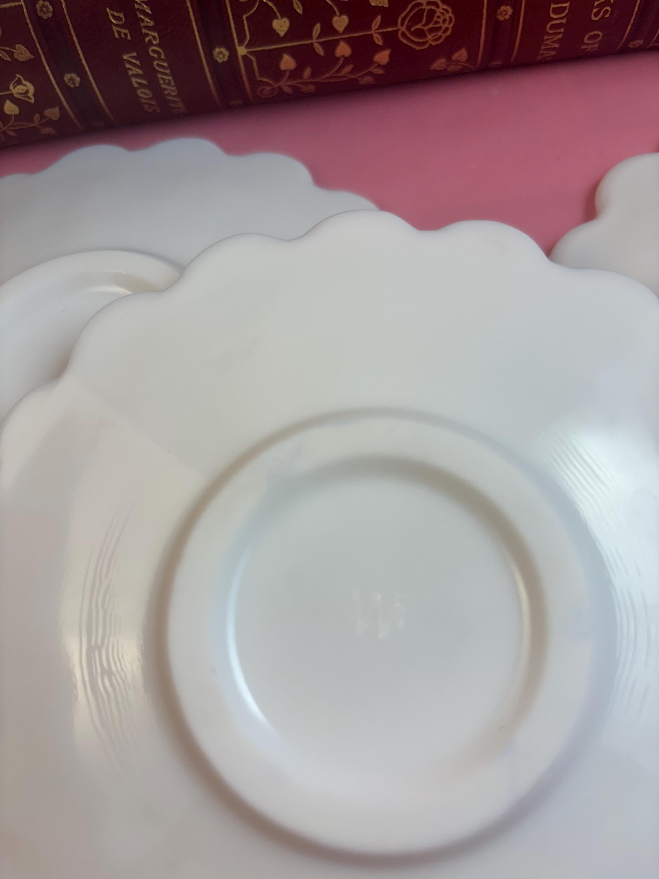 Vintage Milk Glass Saucers in Paneled Grape by Westmoreland - Etsy