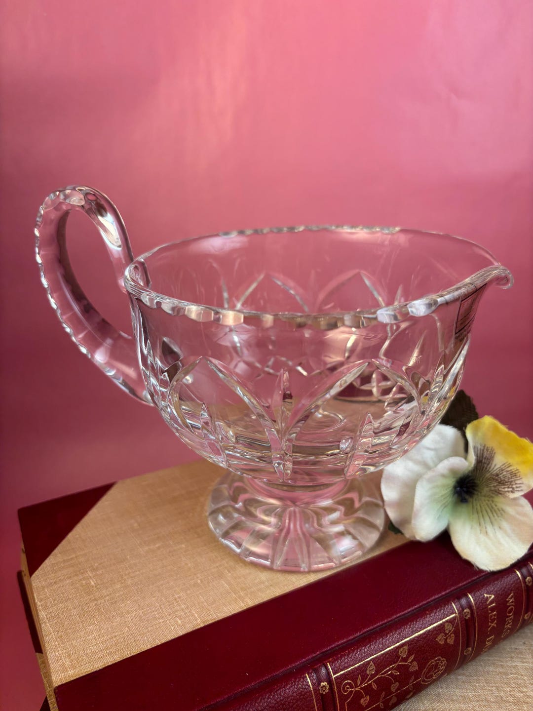 Atlantis Crystal Gravy/sauce Bowl - Chartres Cut Footed Bowl - Etsy