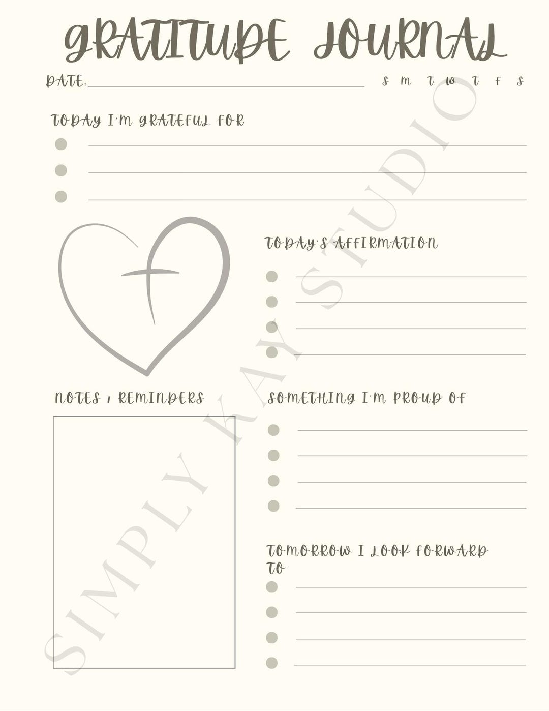 Daily Gratitude Worksheet: Christian Journal Page (PDF Download) - Etsy