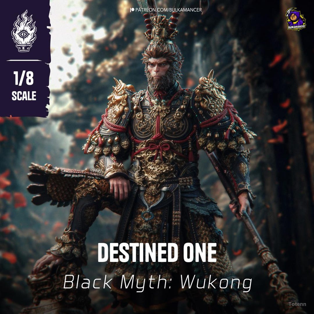 Destined One | Black Myth: Wukong | 3D Printed Resin Figurine | Ready ...