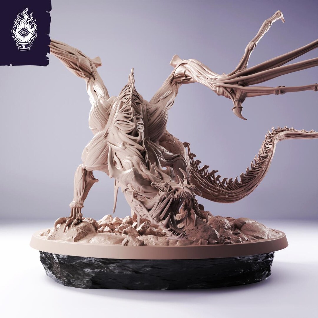 Red Dracolich Resin Miniature | 3D Printed Unpainted Tabletop RPG Mini ...