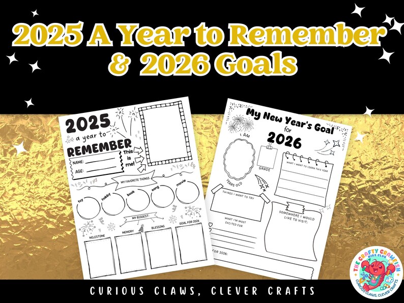 2025 A Year to Remember + 2026 Goals | Kids New Year Printable (PDF ...
