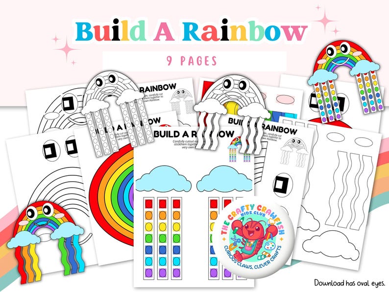Rainbow Cut and Paste Craft, Preschool Weather Activity (PDF Download ...
