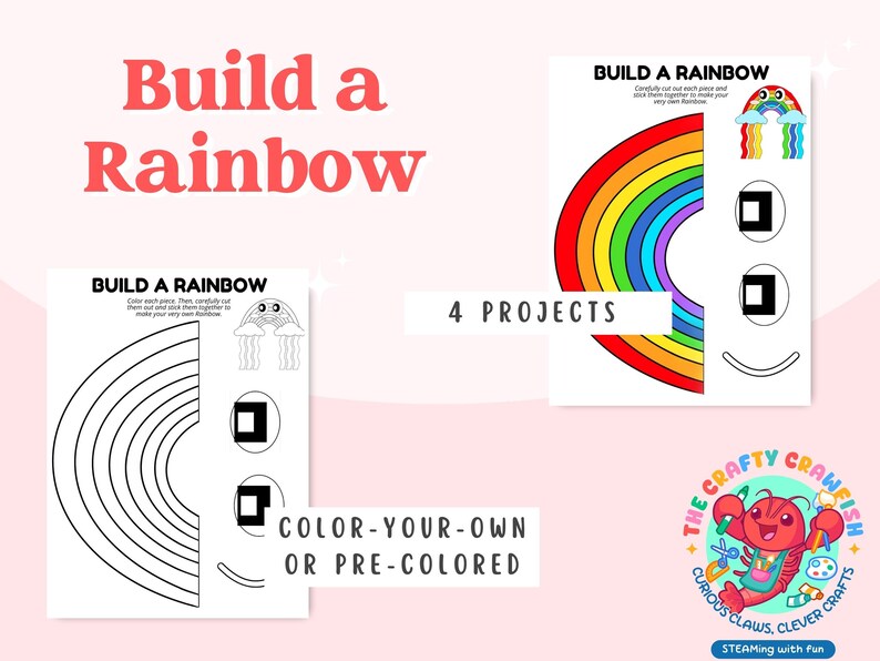 Rainbow Cut and Paste Craft, Preschool Weather Activity (PDF Download ...