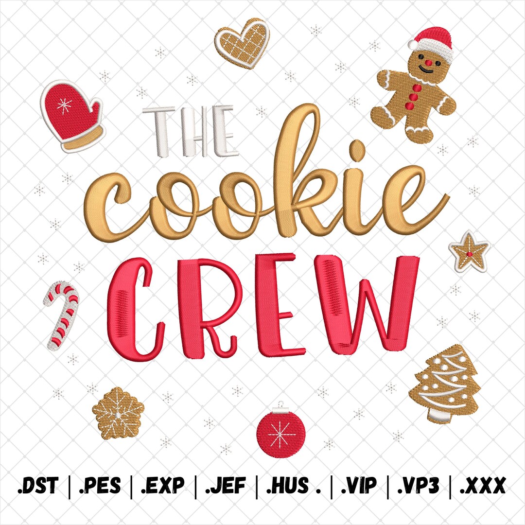 Christmas Cookie Crew Embroidery, the Cookie Crew Embroidery, Christmas ...
