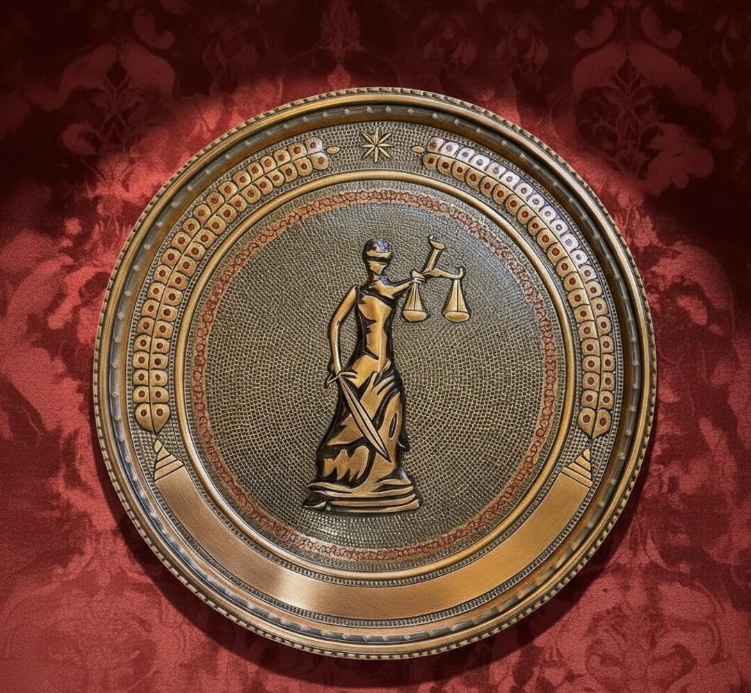 Handcrafted Copper Lady Justice Wall Art – Hand-hammered Legal Symbol ...