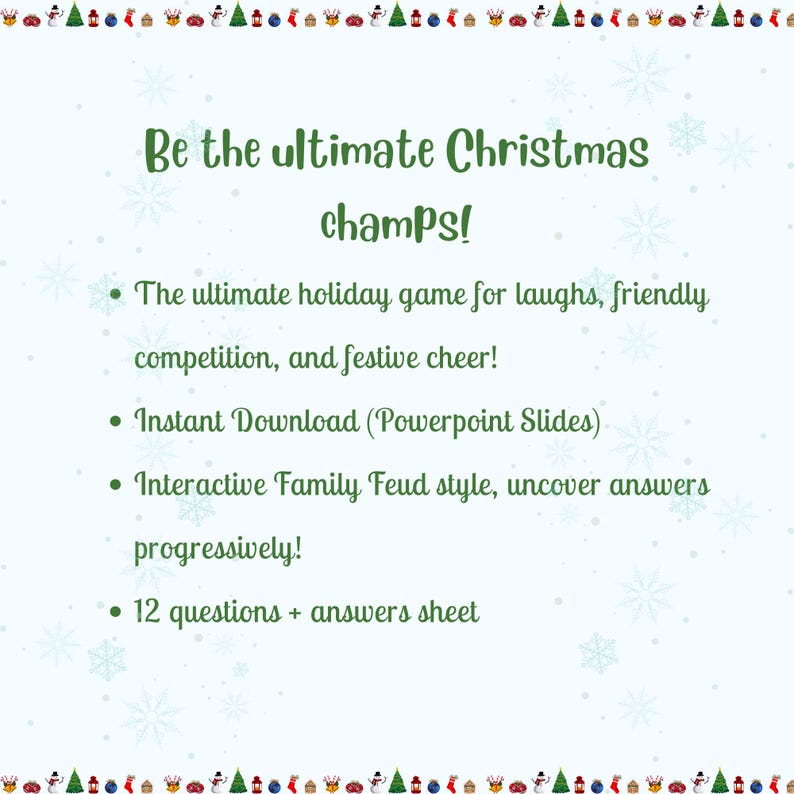 Christmas Family Feud Game, Interactive Holiday Trivia, Powerpoint ...
