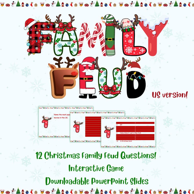 Christmas Family Feud Game, Interactive Holiday Trivia, Powerpoint ...