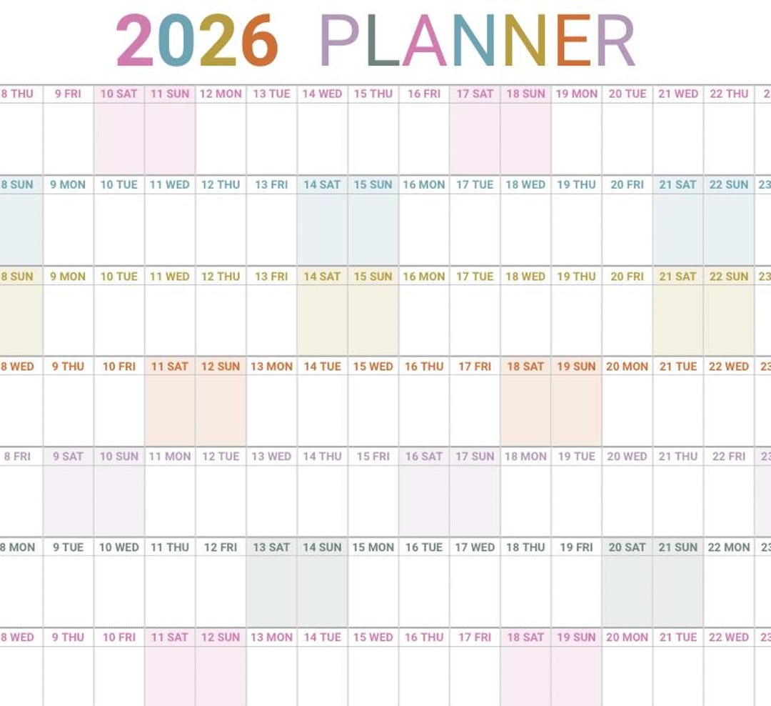 2026 Academic Wall Planner A1 Printable | Exam Study Tracker ...