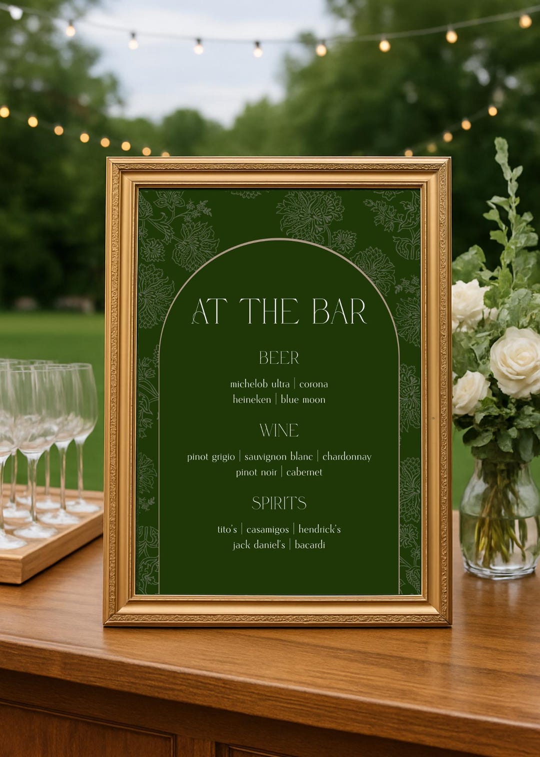 Editable Wedding Bar Sign Template: Customizable Signature Drink Sign ...