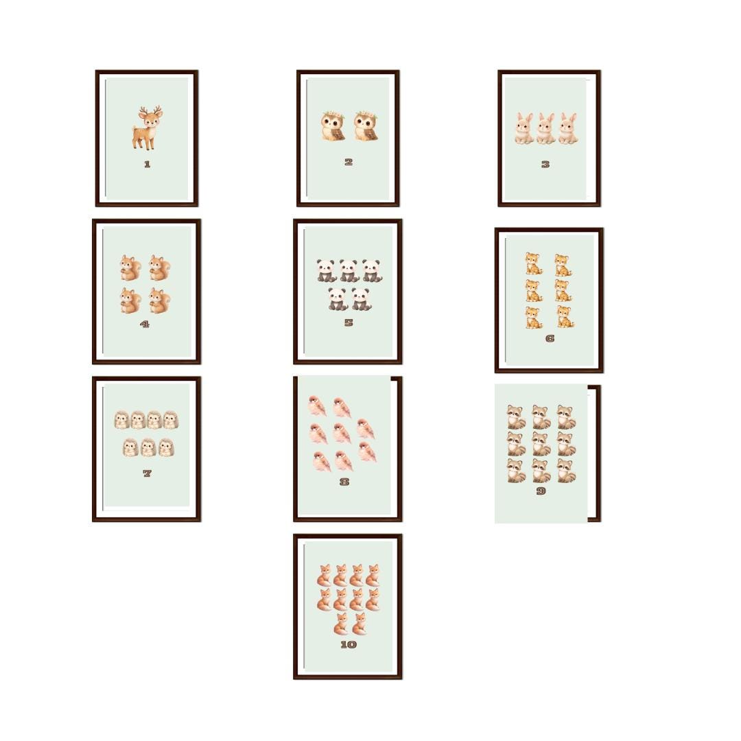 1–10 Counting Poster for Kids | Woodland Animals Numbers | Preschool ...