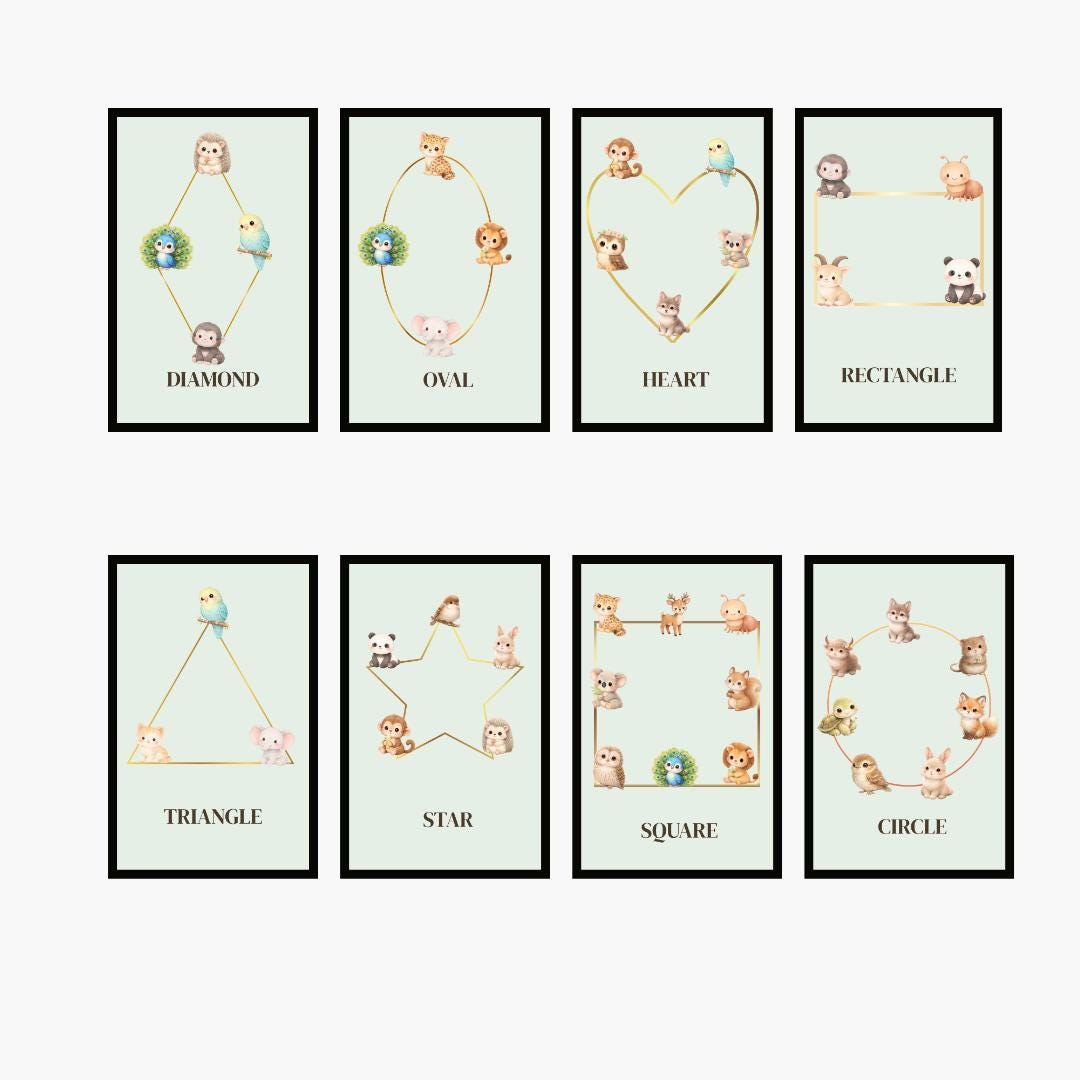 Woodland Animals Shape Learning Poster | Preschool Homeschool Decor ...