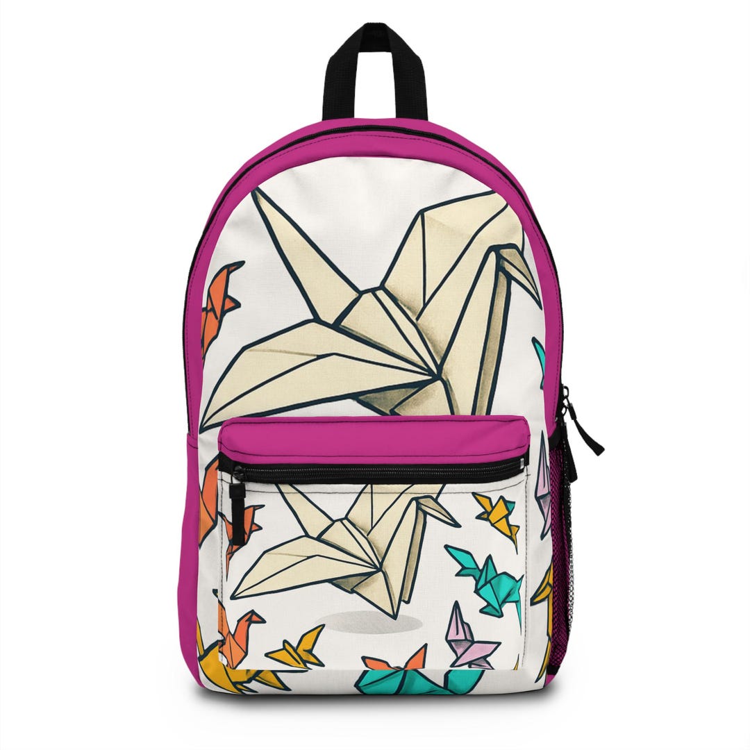 Origami Crane Pattern Backpack | Colorful Paper Bird Print - Etsy