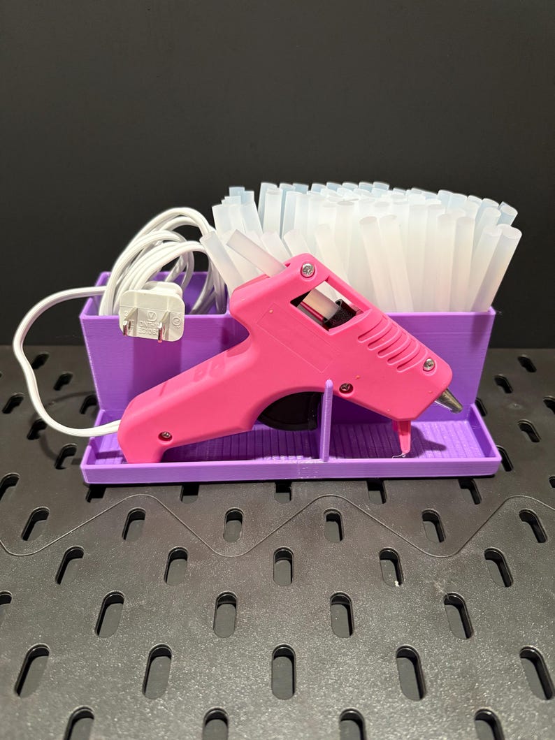 Mini Hot Glue Gun Station | 3D Printed Craft Organizer With Drip Tray ...
