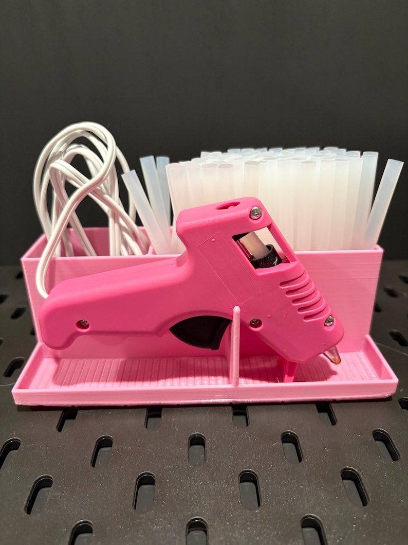 Mini Hot Glue Gun Station | 3D Printed Craft Organizer With Drip Tray ...