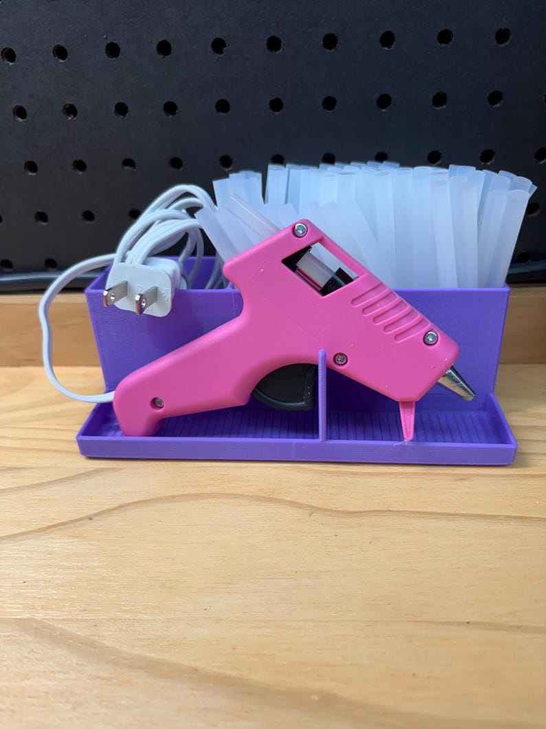 Mini Hot Glue Gun Station | 3D Printed Craft Organizer With Drip Tray ...