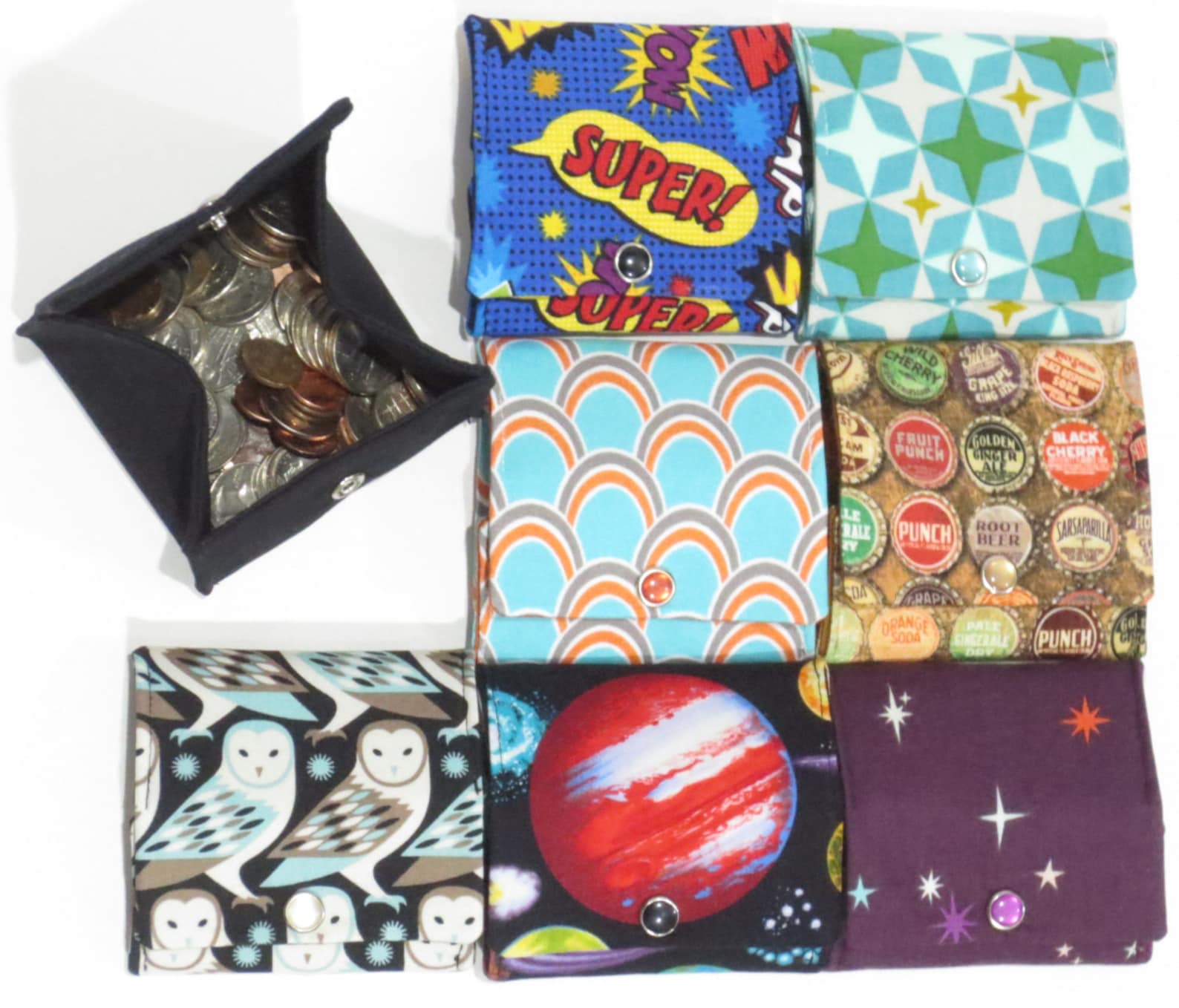 PDF Sewing Pattern, Folding Coin Purse, Coin Pouch, Wallet, Change ...