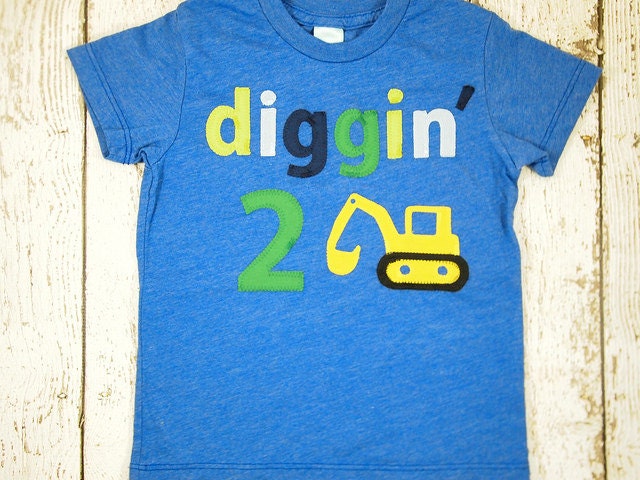 Diggin' shirt Construction Truck shirt excavator birthday | Etsy