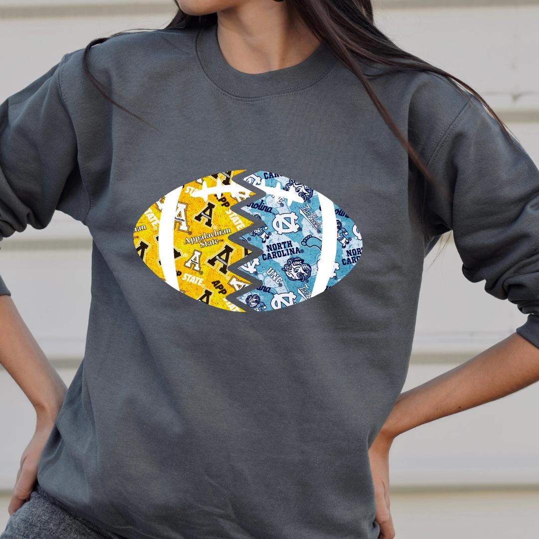 Custom Split Football Team Sweatshirt Gift Football Lover Root for Both ...