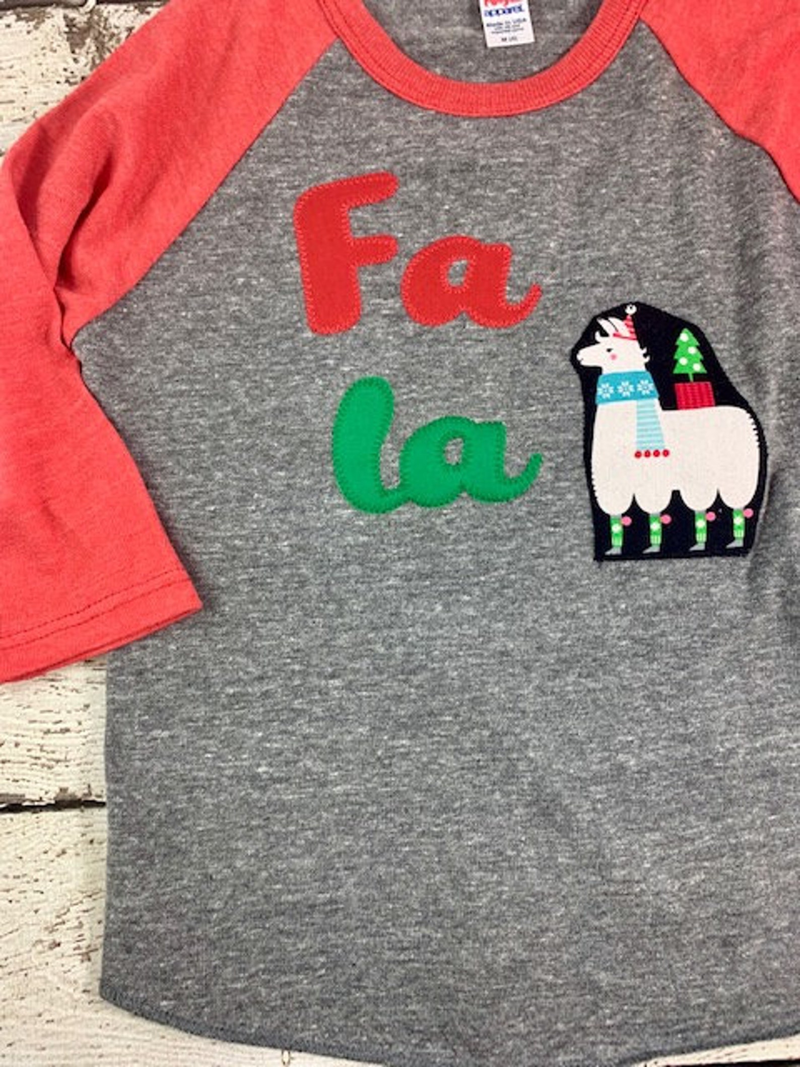 Christmas shirt for kids christmas llama shirt fa la la | Etsy