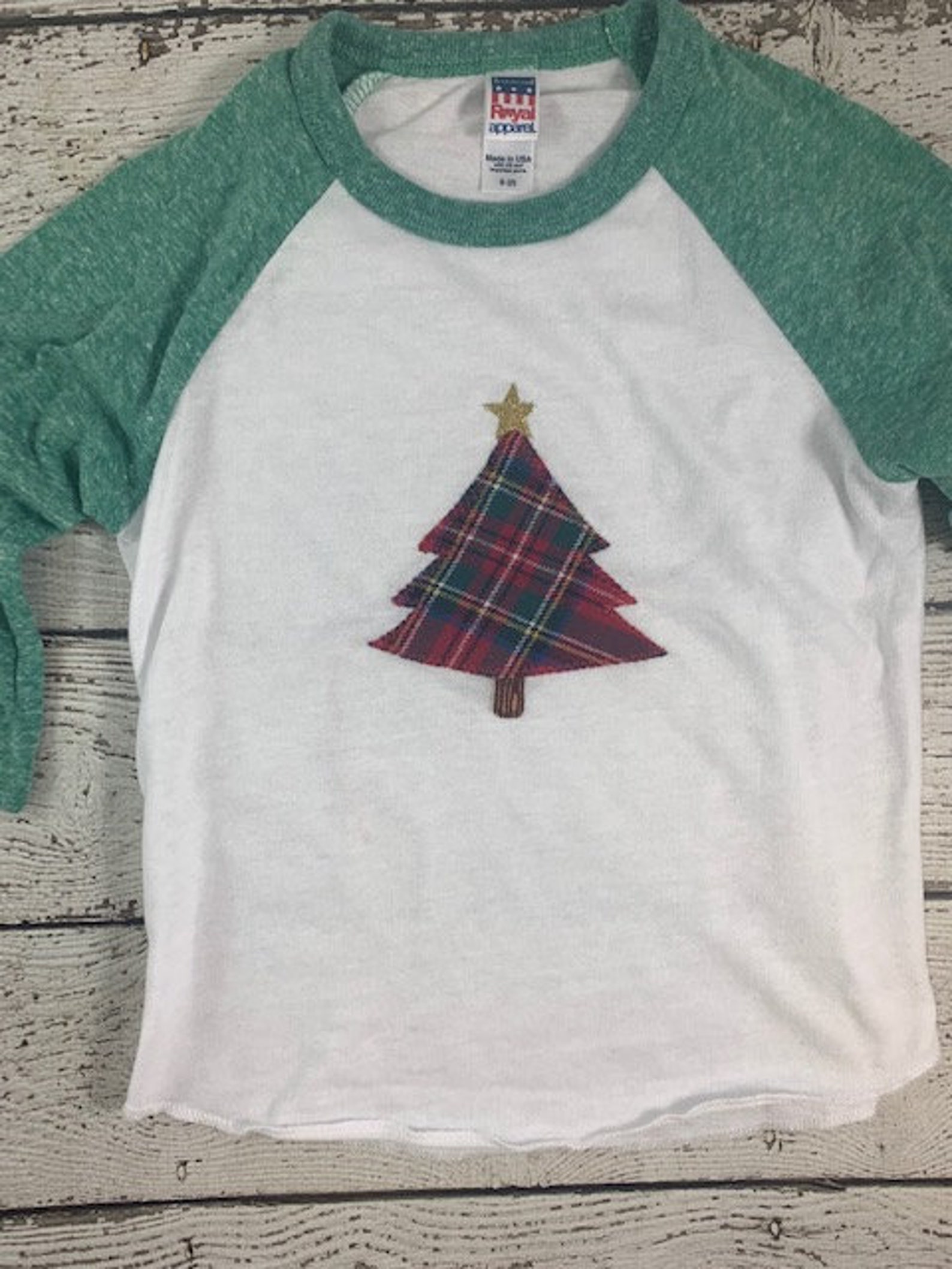 Christmas Tree Shirt Raglan Shirt Children's Holiday - Etsy